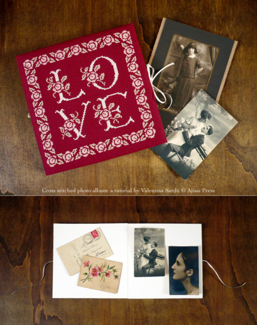 DIY Tutorial & Freebie: cross stitched photo album – Ajisai Press