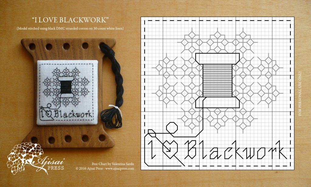 I LOVE BLACKWORK – A free chart for blackwork lovers – Ajisai Press